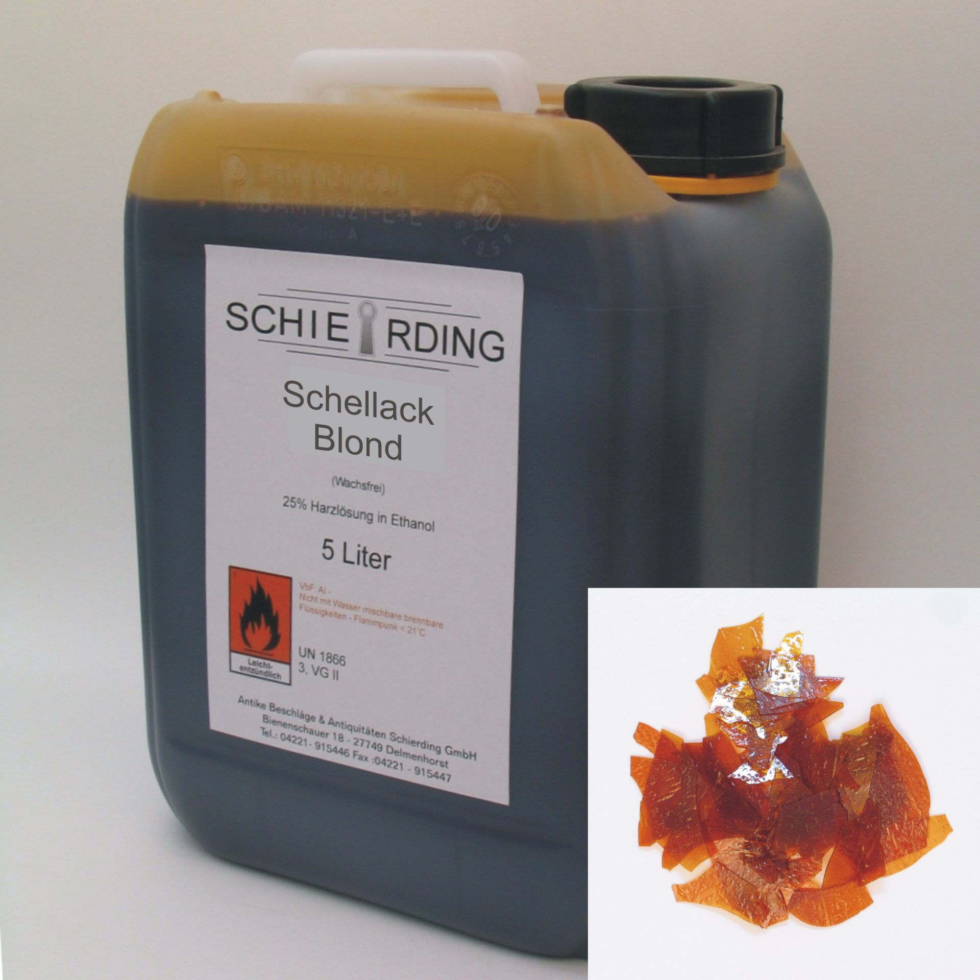 Gelöster Schellack blond 5 Liter Serie LA003